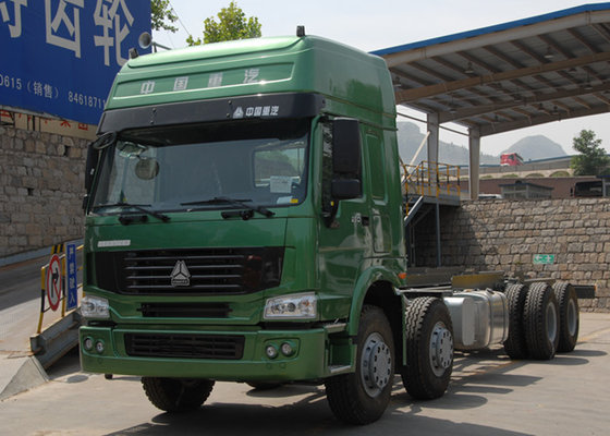Professional Cargo Chassis For Trucks , Power Steering 371HP Heavy Truck Chassis