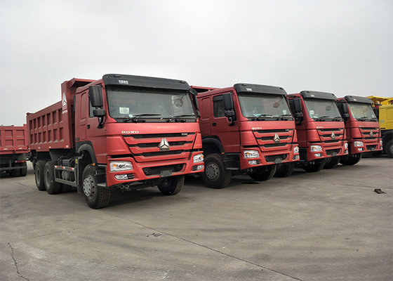 RED Color 371HP 10 Wheeler Dump Truck SINOTRUK HOWO With 12.00R20 Tire