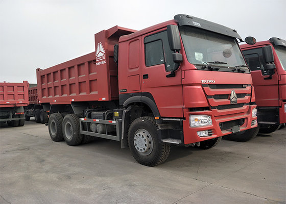 RED Color 371HP 10 Wheeler Dump Truck SINOTRUK HOWO With 12.00R20 Tire