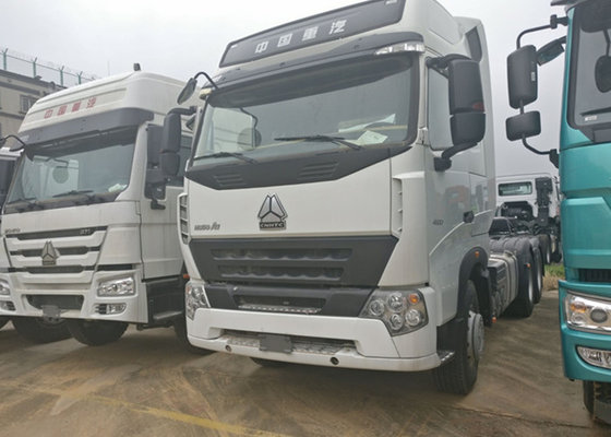 A7 HOWO Tractor Truck , LHD 6x4 Prime Mover Euro2 420 HP Two Berth 12.00R20 Tire