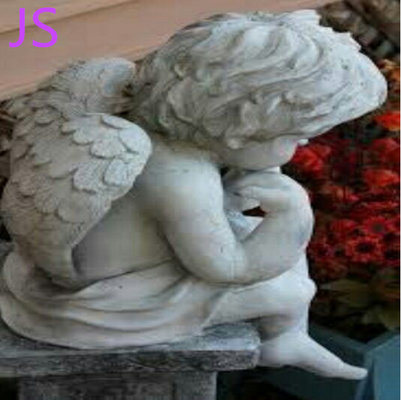 White Marble Angel Statue Sculpture for Memorial Decoration