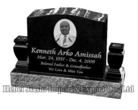 Cheap European/Russian/American Style Granite Black/Grey Tombstone Mounment Memorial Headstone Gravestone with Custom De