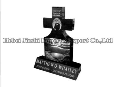 Cheap European/Russian/American Style Granite Black/Grey Tombstone Mounment Memorial Headstone Gravestone with Custom De