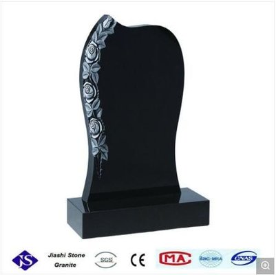 Polished Absolute Black Granite Headstone Gravestone for Cemetery