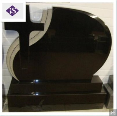 Polished Absolute Black Granite Headstone Gravestone for Cemetery