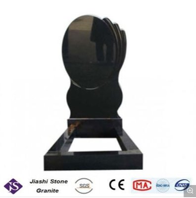 Custom Natural Granite Cemetery Memorial Monument with Black Vase
