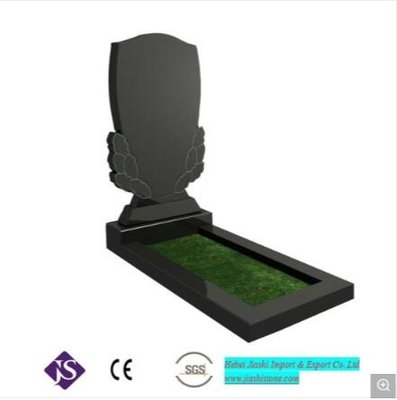 Custom Natural Granite Cemetery Memorial Monument with Black Vase