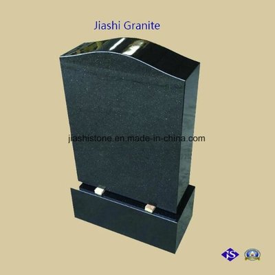Cheap Price Pure Black Granite Upright Headstone Without Dyes