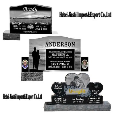 Hot Selling Polished Absolute Black Headstones Tombstones with Kerbs
