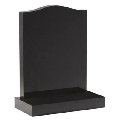 Black Granite Cross Shaped Design Headstone with Golden Spots