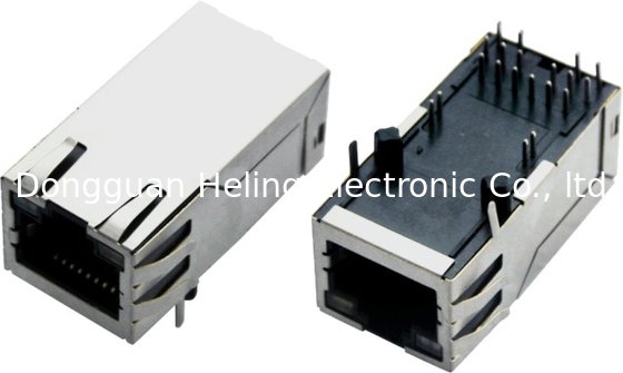 100M /1000M RJ45 connectors, with integrated magnetics shielded with EMI fingers, built-in