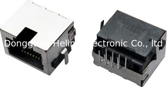 8P8C RJ45 connectors, tab-up, half shielded, sinking plate type