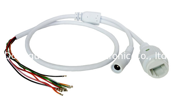 IP67 waterproof RJ45 + DC Jack POE split cable for security IP camera