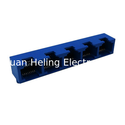 Low profile 8P8C 1x5 ports unshielded RJ45 Connectors H=11.5mm