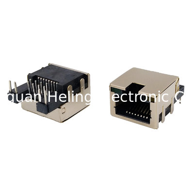 8P8C Low profile RJ45 connector shielded with LED, Left-green, Right-yellow,  H=8.85mm, tray packing