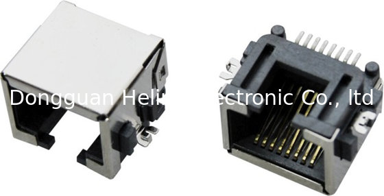 8P8C RJ45 connectors, SMT, half shielded, sinking plate type, ultra low profile