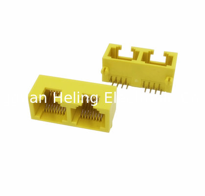1x2 multi-ports 8p8c side-entry tab-up RJ45 Jacks for switch, routers and pon