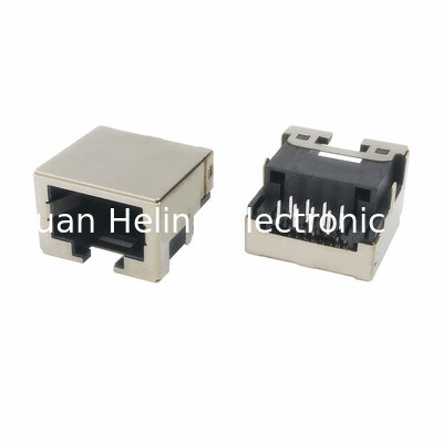 8P8C tap-down recessed low profile RJ45 connector shielded without LED