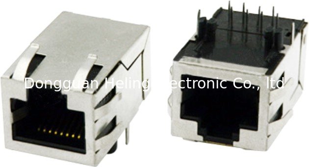 10M /100M RJ45 jack with Transformer,  shielded with EMI fingers, built-in LED
