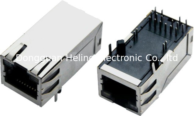 100M /1000M Magnetic Modular Jacks, RJ45, shielded with EMI fingers, built-in LED