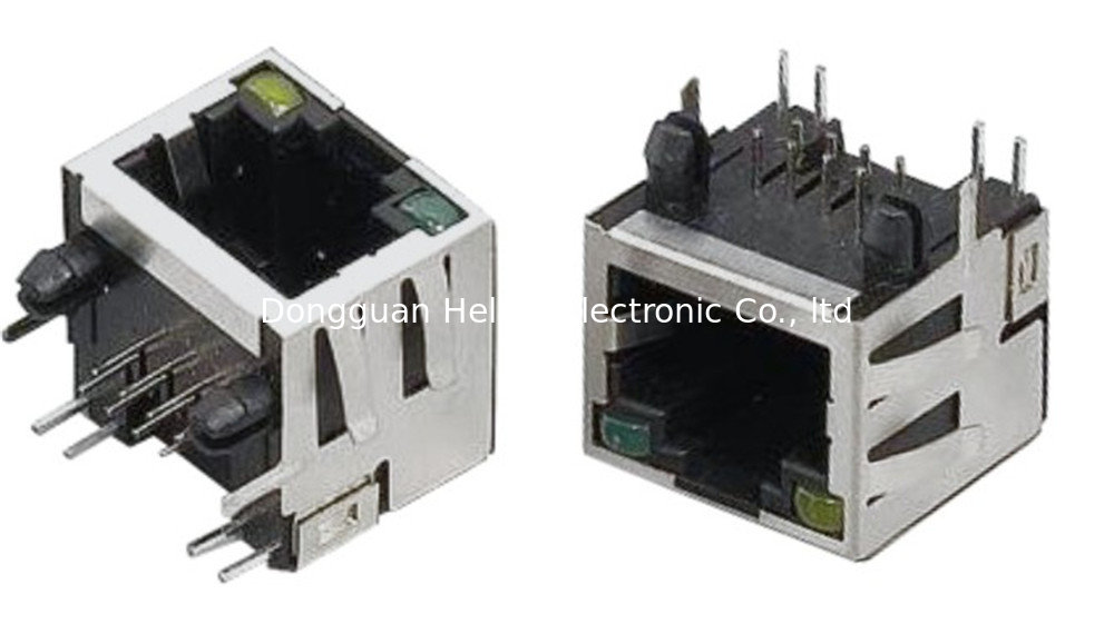Tab-Up RJ45 8P8C Modular Jack connectors with Gigarbit Magnetic in PCB Right Angle Thru-Ho
