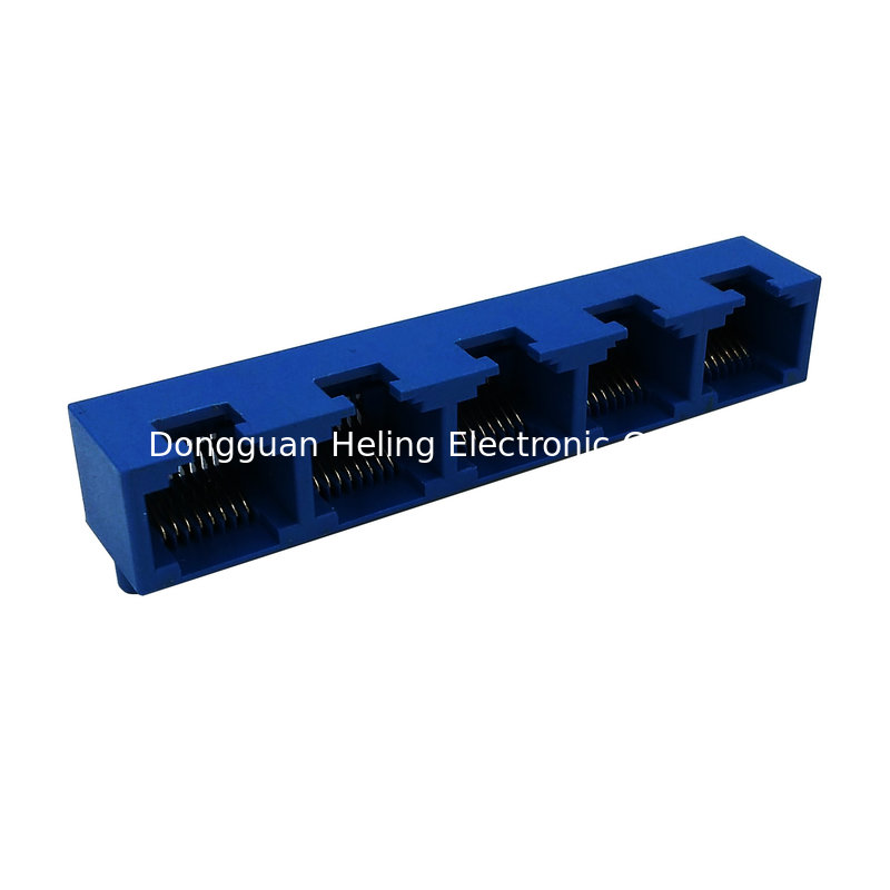 Low profile 8P8C 1x5 ports unshielded RJ45 Connectors H=11.5mm