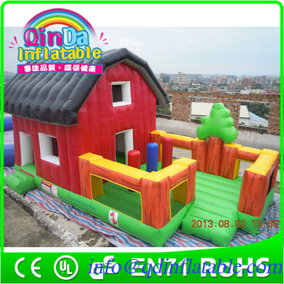 QinDa inflatable  inflatable cow combo games,bounce house combo,bouncy castle combo
