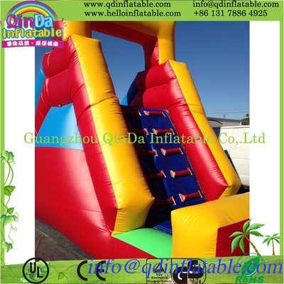 happy inflatable jumping bouncer with slide for hot sale