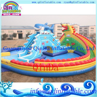 Inflatable pool water park /portable pool water park inflatables pool with slide