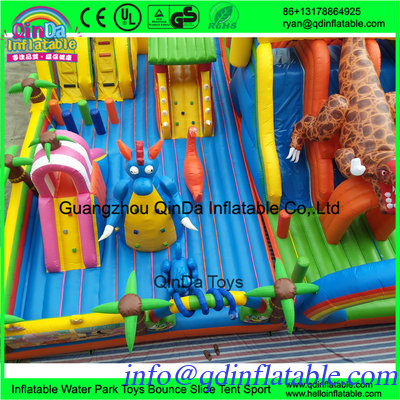 Hot Sale Cartoon inflatable big fun city for sale, commercial Mega inflatable playground, inflatable amusement park
