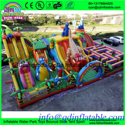 Hot Sale Cartoon inflatable big fun city for sale, commercial Mega inflatable playground, inflatable amusement park