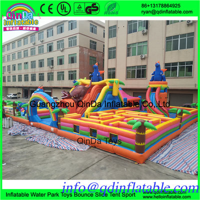 Hot Sale Cartoon inflatable big fun city for sale, commercial Mega inflatable playground, inflatable amusement park