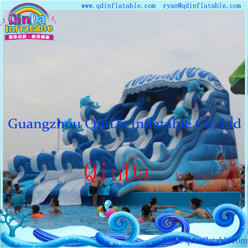 Commercial inflatable pool slide, Portable adult water slide, Inflatable Giant Beach water