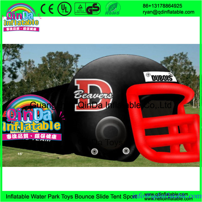 Giant outdoor used inflatable sports tunnel inflatable football helmet tunnel tent