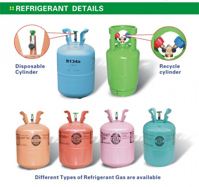 Purity 99.99 R407C Refrigerant Oil Odorless Refrigerator Gas 5