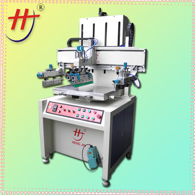 CE Approved Chinese HS-600PI Precise Flatbed Semi-automatic Screen Printer With Vaccum System for Leather and PVC Film