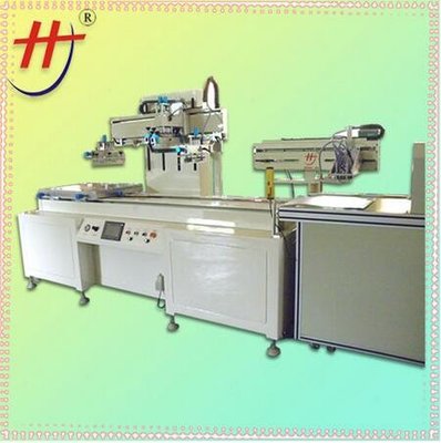 CE Large Format Run-table Plastic Board Semi-Automatic Screen Printer with Unloading Mechanical Arm and UV dryer