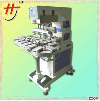 CE Factory Price 4 Colors Pneumatic Semi-auto Pad Printer with Conveyor for Golf Ball Printing HS-160D