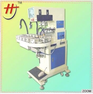 CE Factory Price 4 Colors Pneumatic Semi-auto Pad Printer with Conveyor for Golf Ball Printing HS-160D