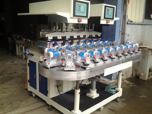 Automatic screen pad printing machine for angry birds plastic doll and beer bottle