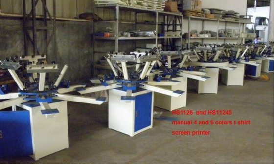 Hot sale 4/6/8/12 colors manual silk screen printing machine for Tshirt with 40*50cm 50*60cm worktable