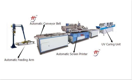 Made in China single color full automatic flat screen printer with mechnical picking arm CE certification approved