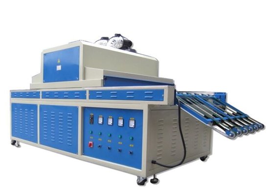 Full automatic large format single color screen printing machine with uv curing unit