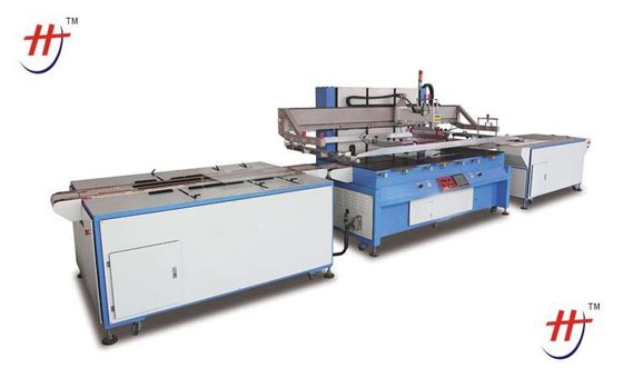 Full automatic large format single color screen printing machine with uv curing unit