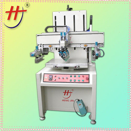 CE Approved Chinese HS-600PI Precise Flatbed Semi-automatic Screen Printer With Vaccum System for Leather and PVC Film