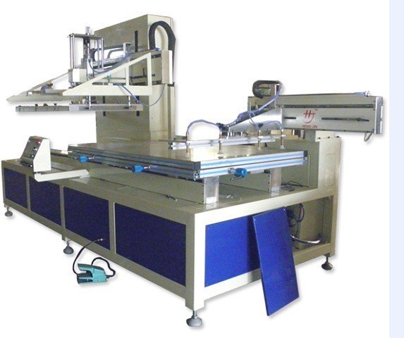CE Large Format Run-table Plastic Board Semi-Automatic Screen Printer with Unloading Mechanical Arm and UV dryer