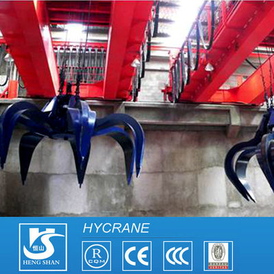 Bulk Cargo Lifting QZ Double Girder Overhead Crab Bucket Crane, Garbage Crane supplier