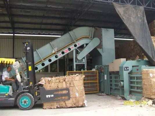 YDW150-III Automatic Waste Paper Baler with Auto-tie System, Automatic Horizontal Paper Baling Machine with Conveyor supplier