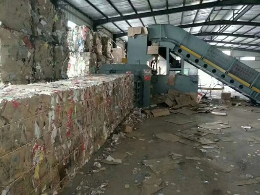 YDW150-III Automatic Waste Paper Baler with Auto-tie System, Automatic Horizontal Paper Baling Machine with Conveyor supplier