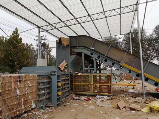 YDWB150 Horizontal Type Semi-Automatic Baler with Conveyor for pressing waste paper into bale supplier